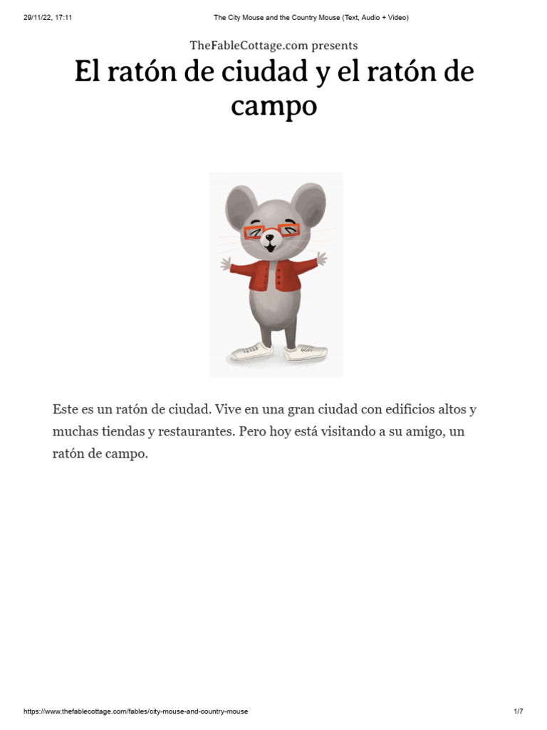 El Ratón de La Ciudad y El Ratón de Campo | PDF