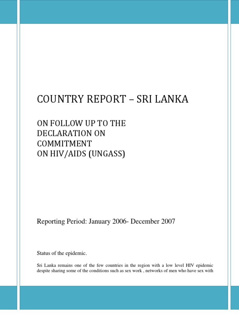 Sri Lanka 2008 Country Progress Report en | PDF | Hiv/Aids | Safe Sex