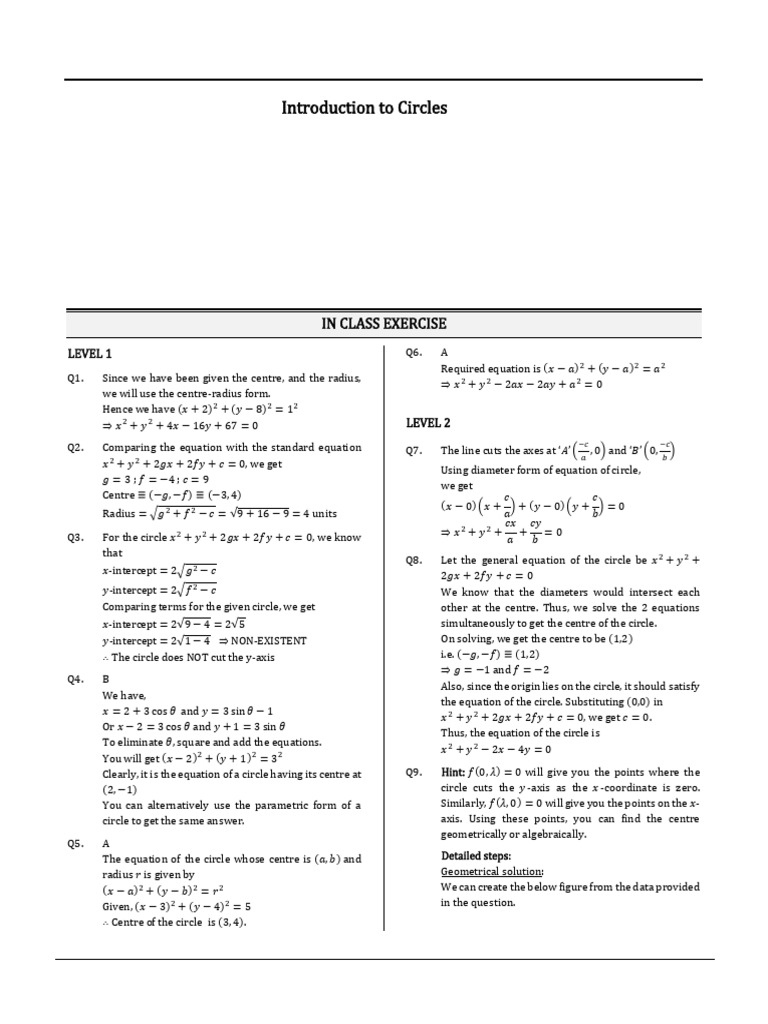 Circles Solutions | PDF | Circle | Geometry