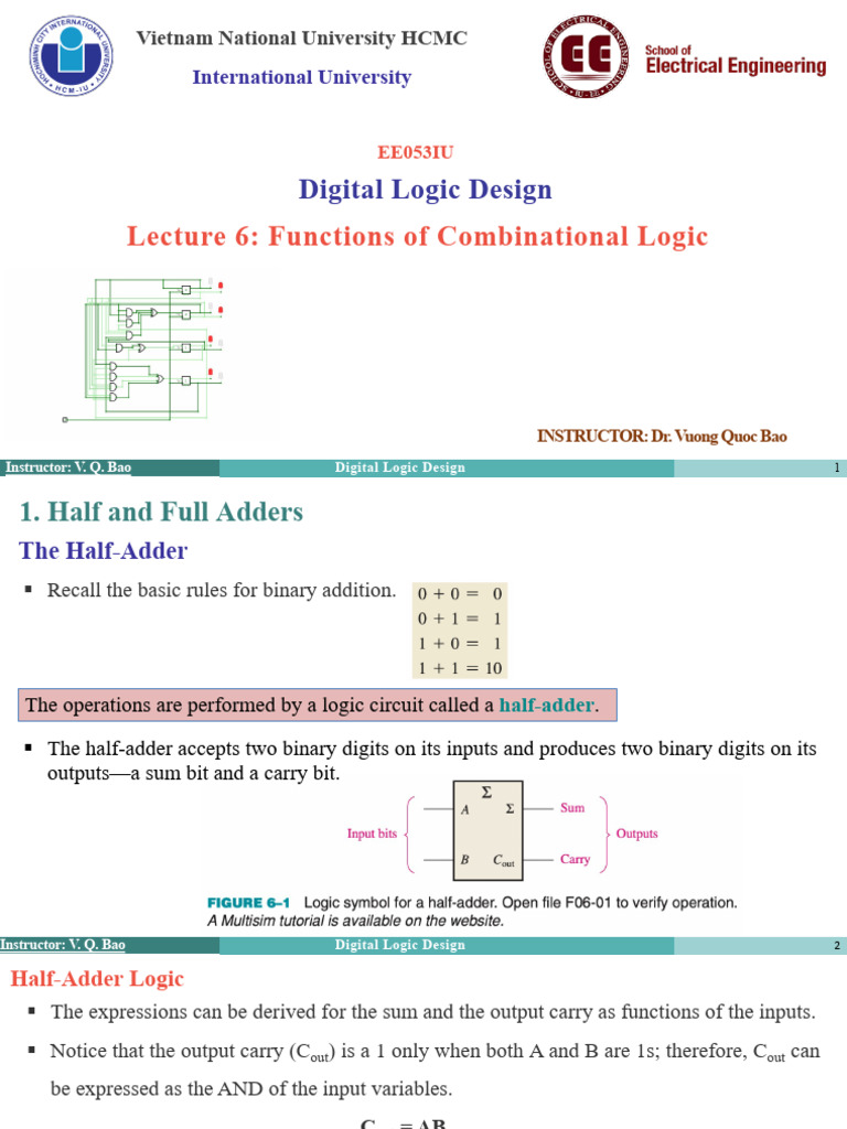 DLD VuongQuocBao Lecture 6 | PDF | Arithmetic | Computing