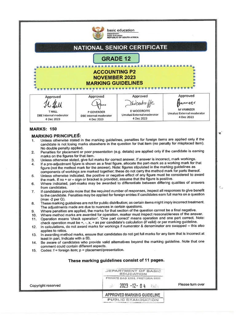 Accounting P2 Nov 2023 MG Eng | PDF