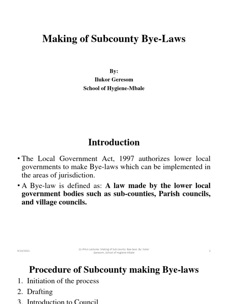 Making of SubCounty Bye-Laws | PDF | Justice | Crime & Violence