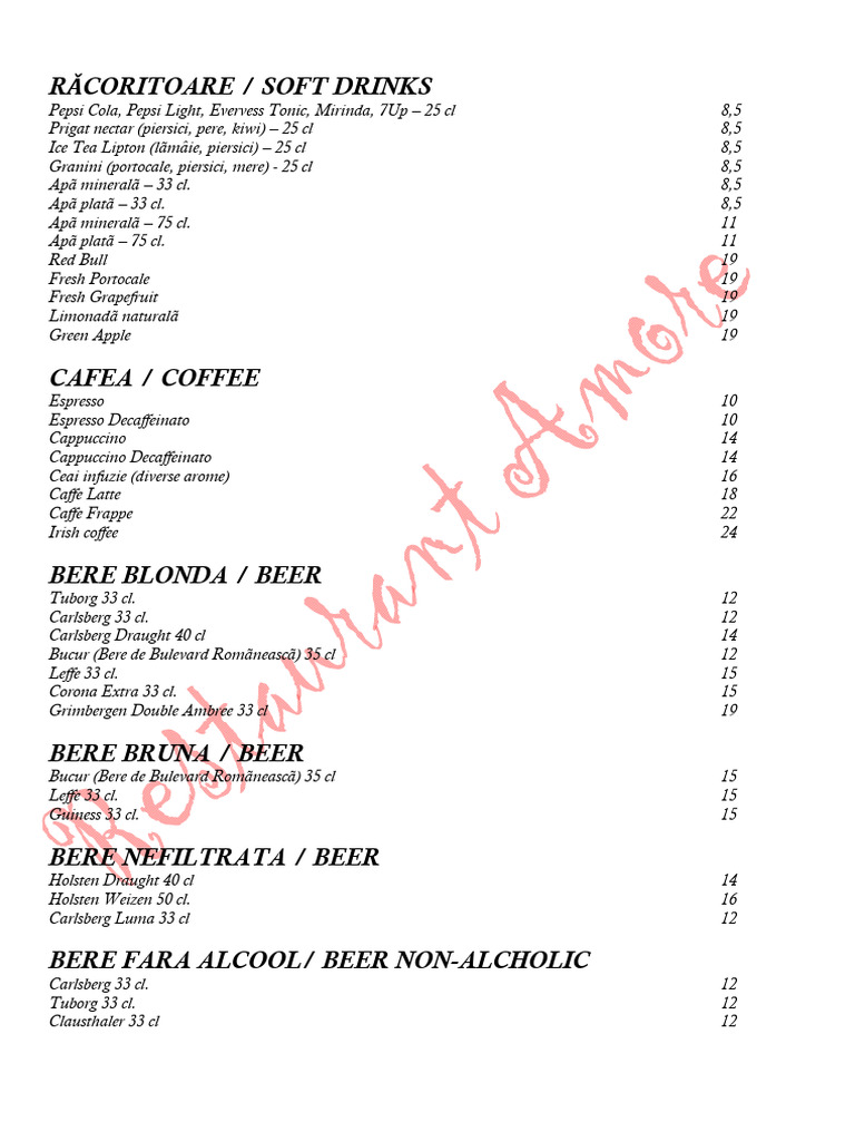 Meniu Bauturi 2022 | PDF | Scotch Whisky | Drink