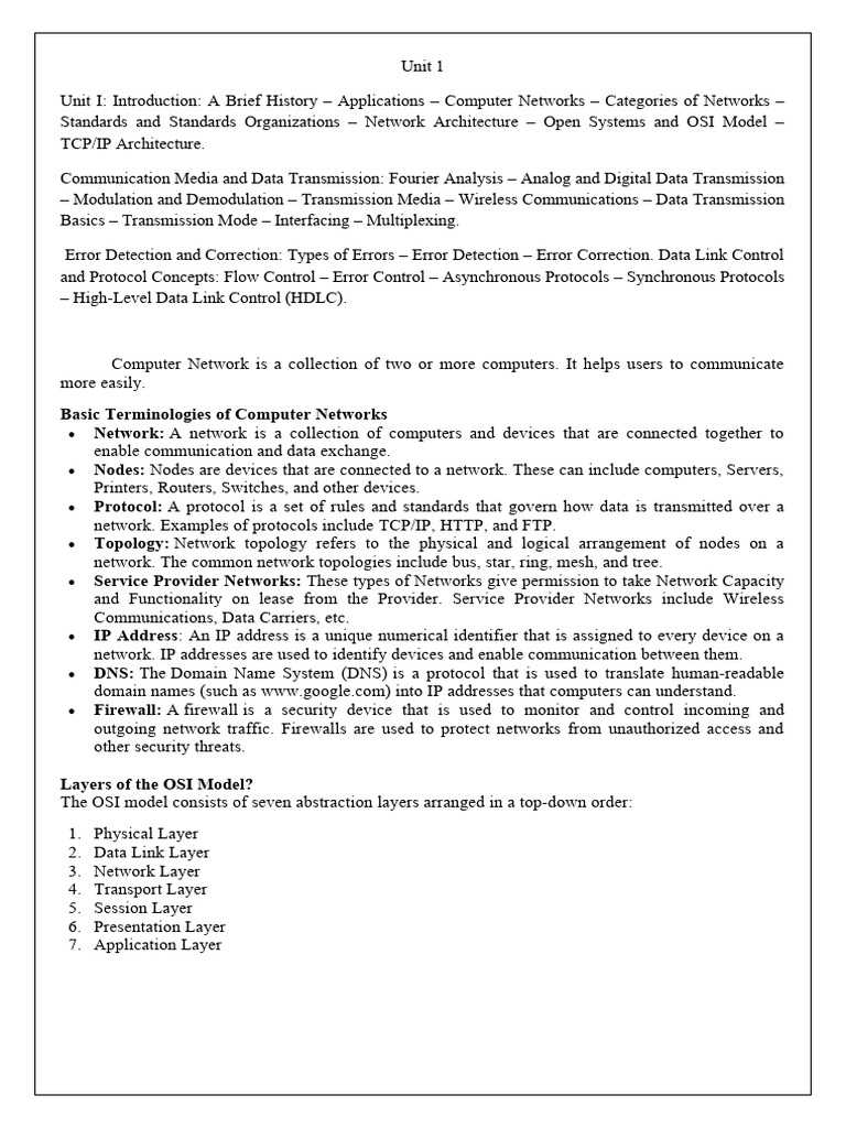 Dccn Notes Unit1 | Download Free PDF | Internet Protocol Suite | Duplex ... Dccn Notes Unit1 | Download Free PDF | Internet Protocol Suite | Duplex ...