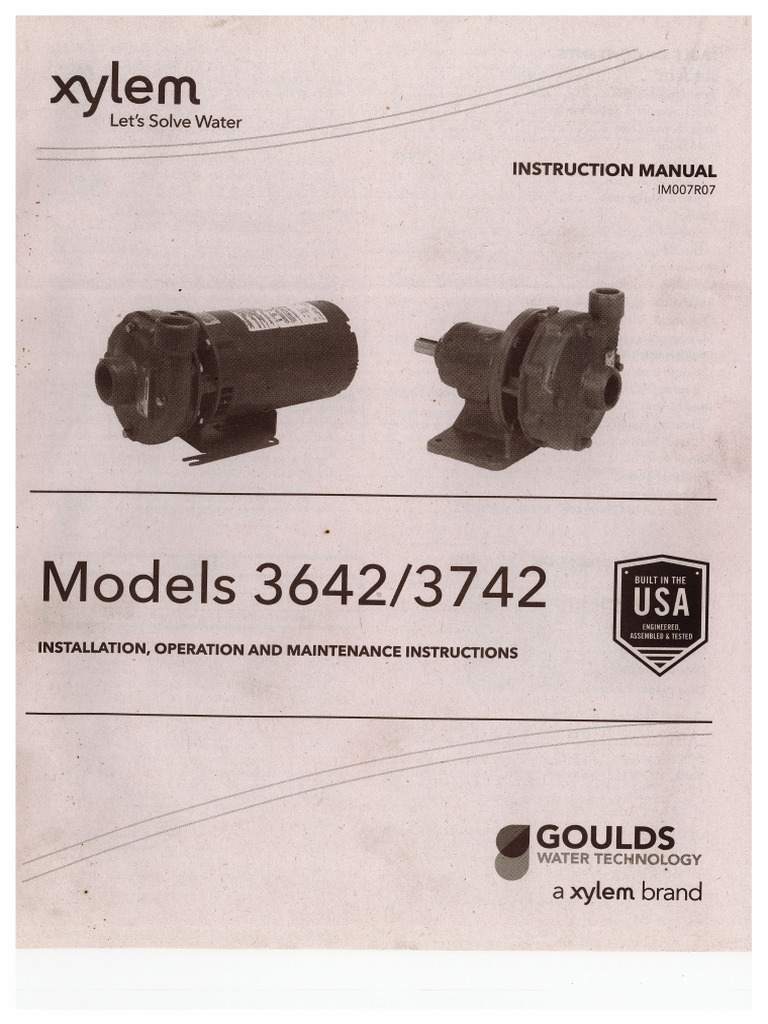 5 - Xylem - Models 364-3742 | PDF