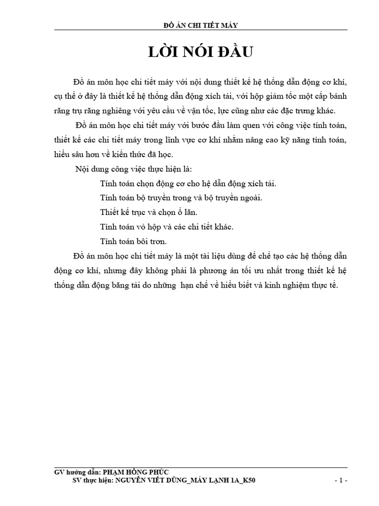 (123doc) Thiet Ke He Thong Dan Dong Xich Tai | PDF