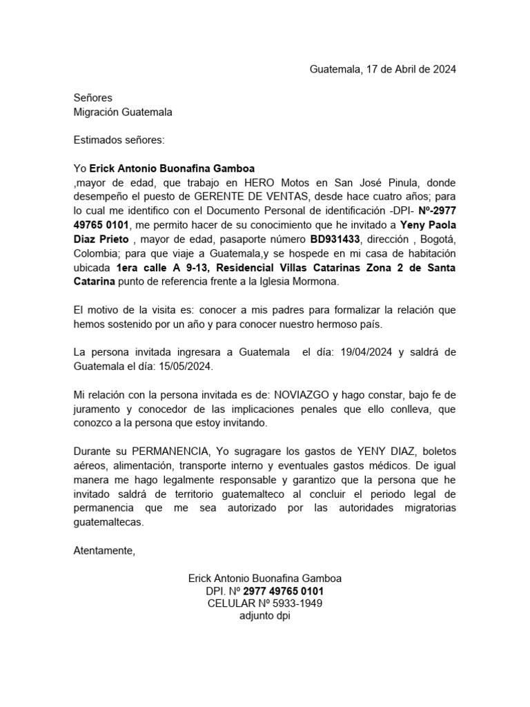 Carta de Invitacion | PDF