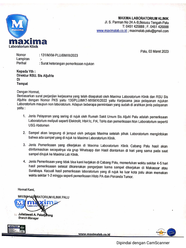 Informasi Mutu Layanan | PDF