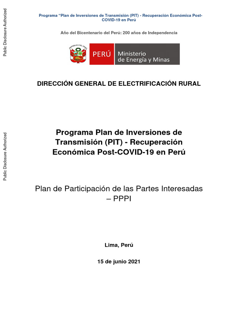 Stakeholder Engagement Plan SEP Transmission Investment Plan PIT ...