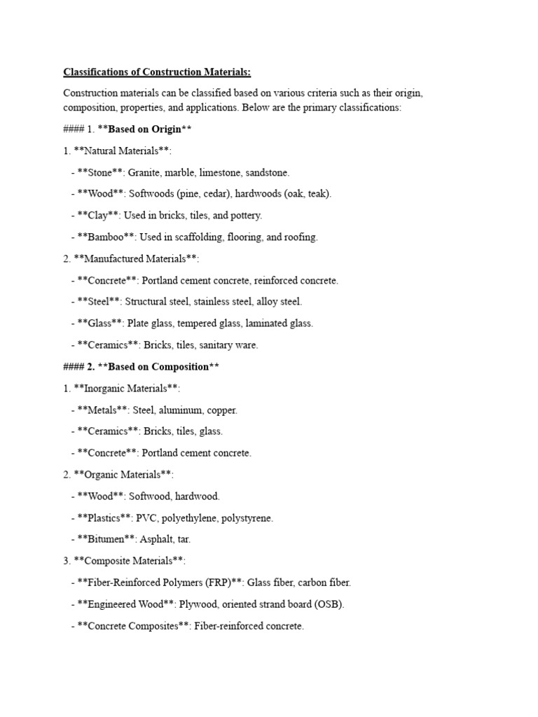 Construction Materials Notes | PDF | Deformation (Engineering ...