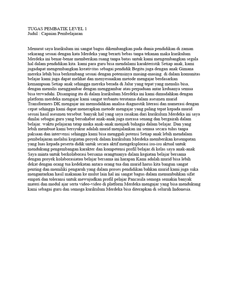 Tugas Pembatik Level 1 | PDF