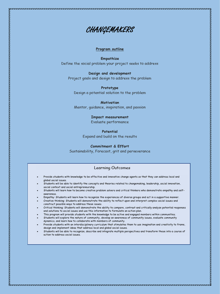 ChangeMakers | PDF | Creativity | Empathy