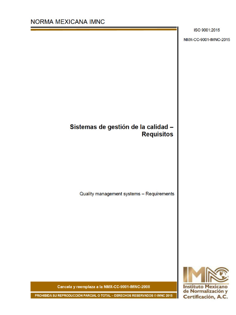 NMX 9001 - 2015 | PDF