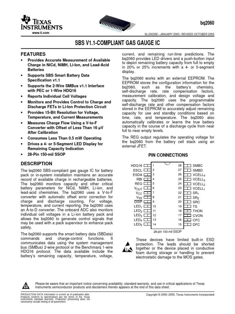 bq2060 2 | PDF | Analog To Digital Converter | Resistor