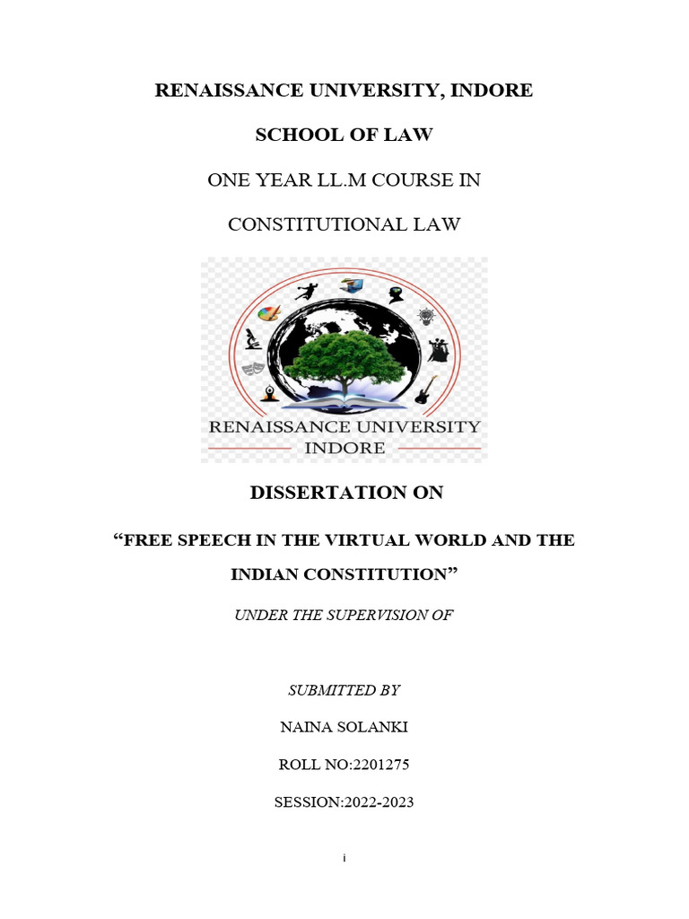 Dissertation First Draft | PDF | Freedom Of Speech | Human Rights