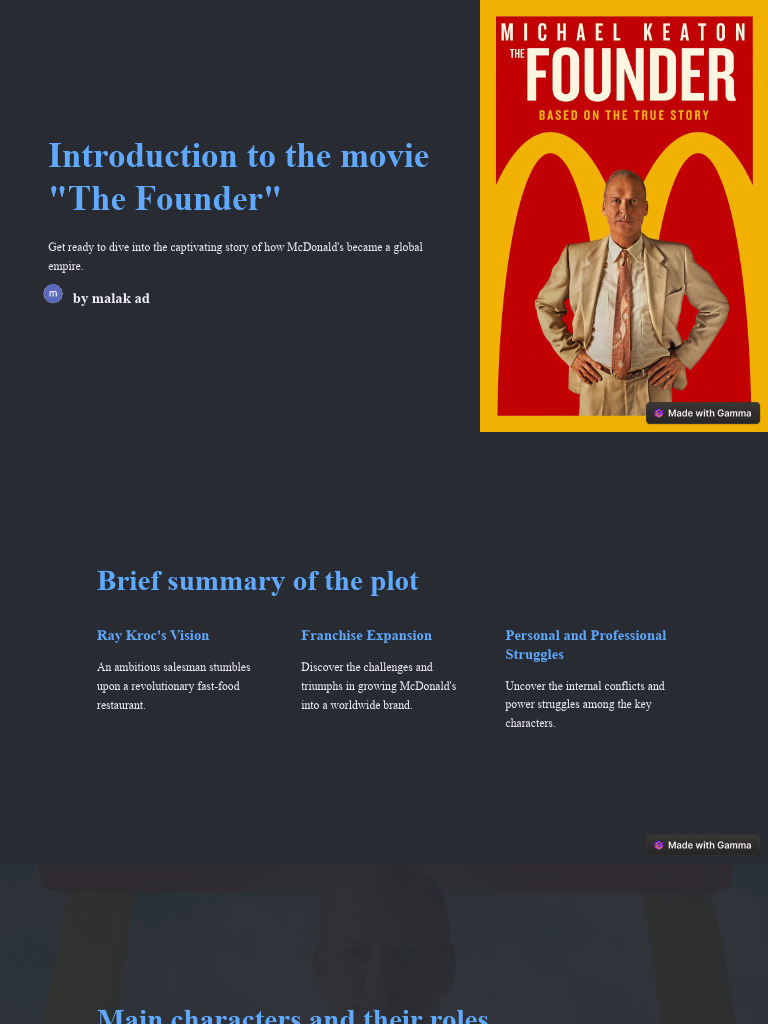 Introduction To The Movie "The Founder": by Malak Ad | PDF