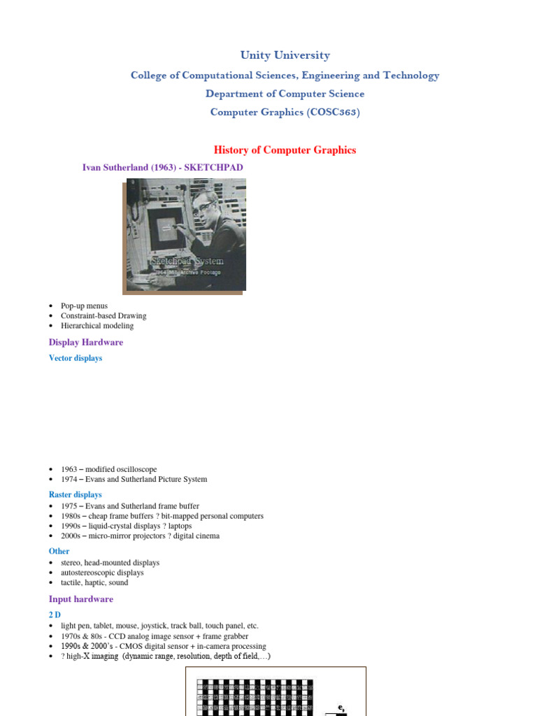Evolution of Computer Graphics | PDF | Computer Graphics | Rendering ...