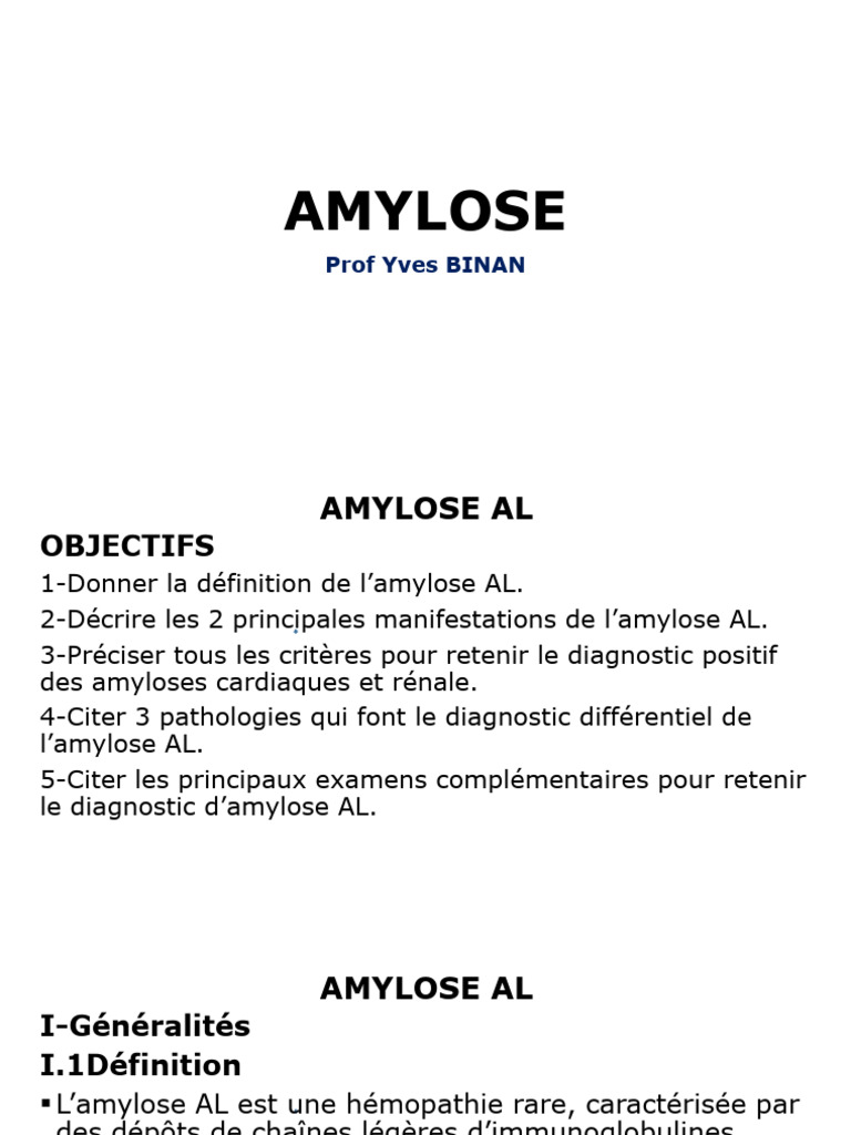 Comprendre l'Amyloses AL : Diagnostic et Signes | PDF | Anticorps ...