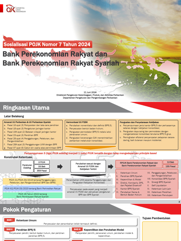Sosialisasi POJK 7 Tahun 2024 BPR/S | PDF
