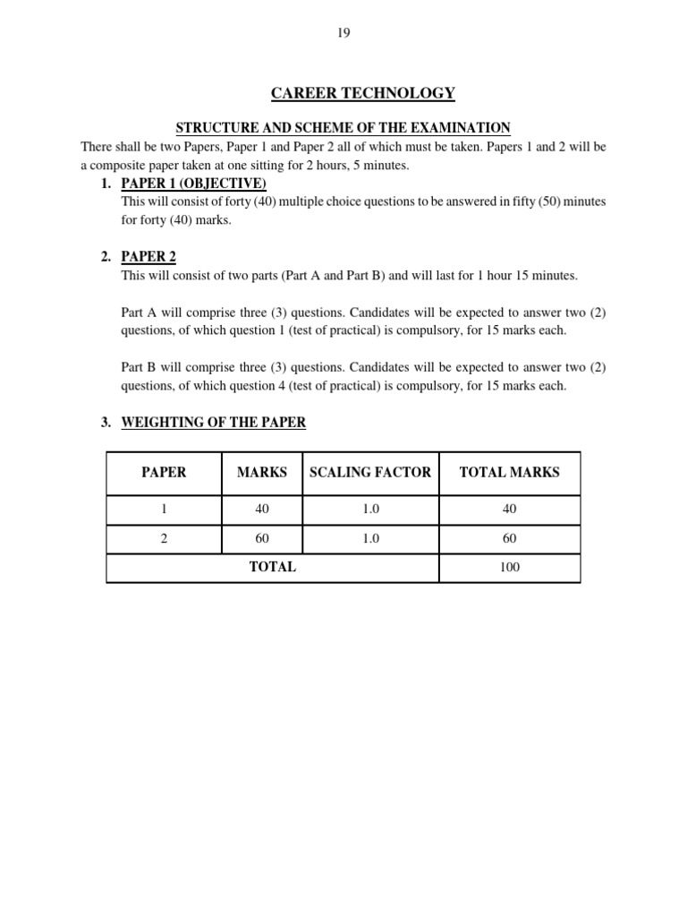 2024 Bece Career Technonogy Sample Questions From Waec | PDF