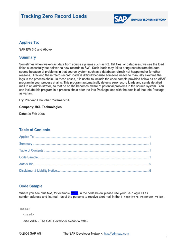 BW - Tracking Zero Record Loads | Download Free PDF | Information ...