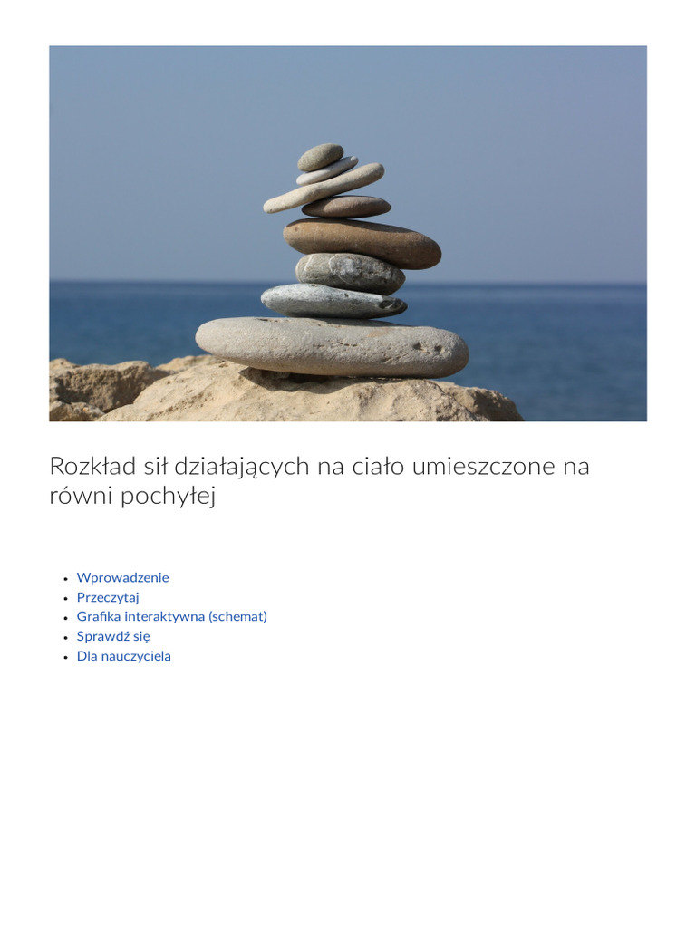 Rozklad Sil Dzialajacych Na Cialo Umieszczone Na Rowni Pochylej | PDF