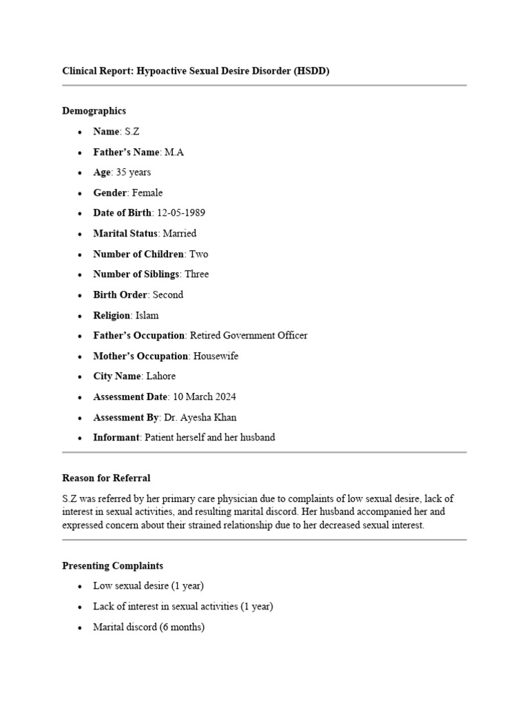 Hypoactive Sexual Desire Disorder (HSDD) | PDF | Psychotherapy ...