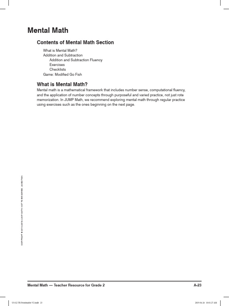 Gr-2-Introduction-Mental-Math | PDF | Numbers | Mathematics