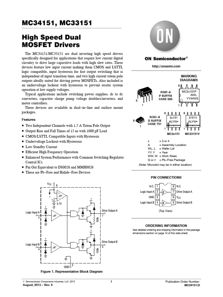 mc33151 Ic Datasheet | PDF | Electrostatic Discharge | Cmos