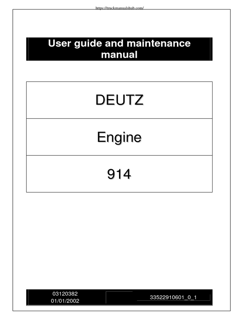 Deutz 914 Engine Operation Manual | PDF | Internal Combustion Engine ...