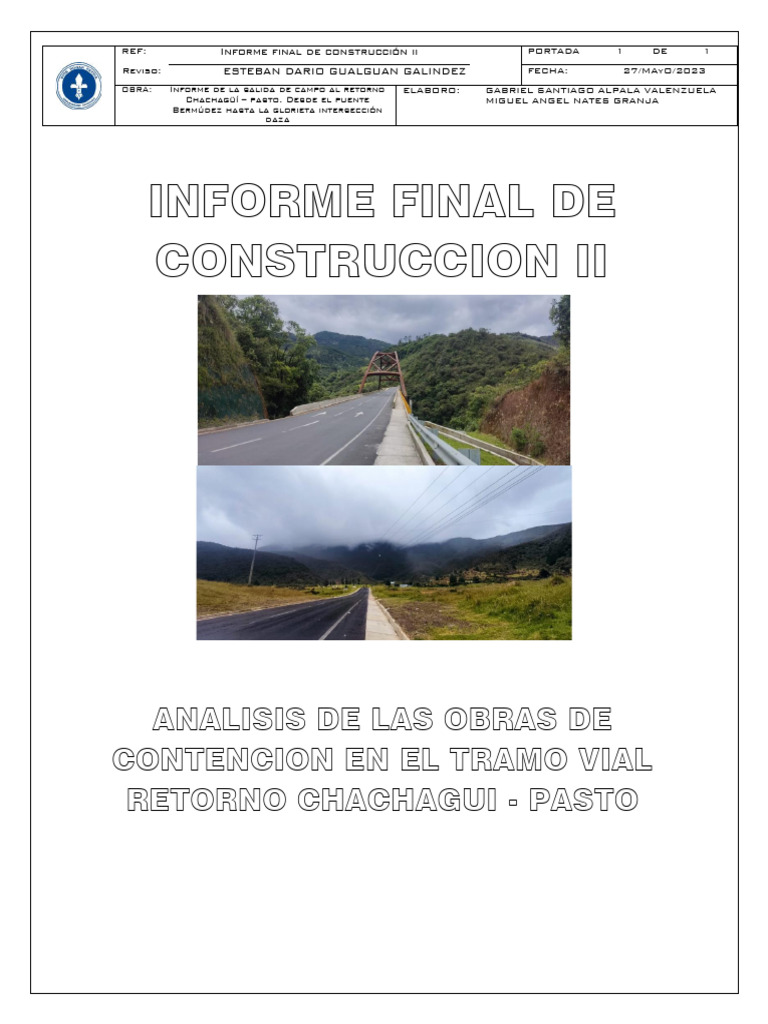 INFORME FINAl CONSTRUCCION II | Descargar gratis PDF | Hormigón | Miguel Ángel