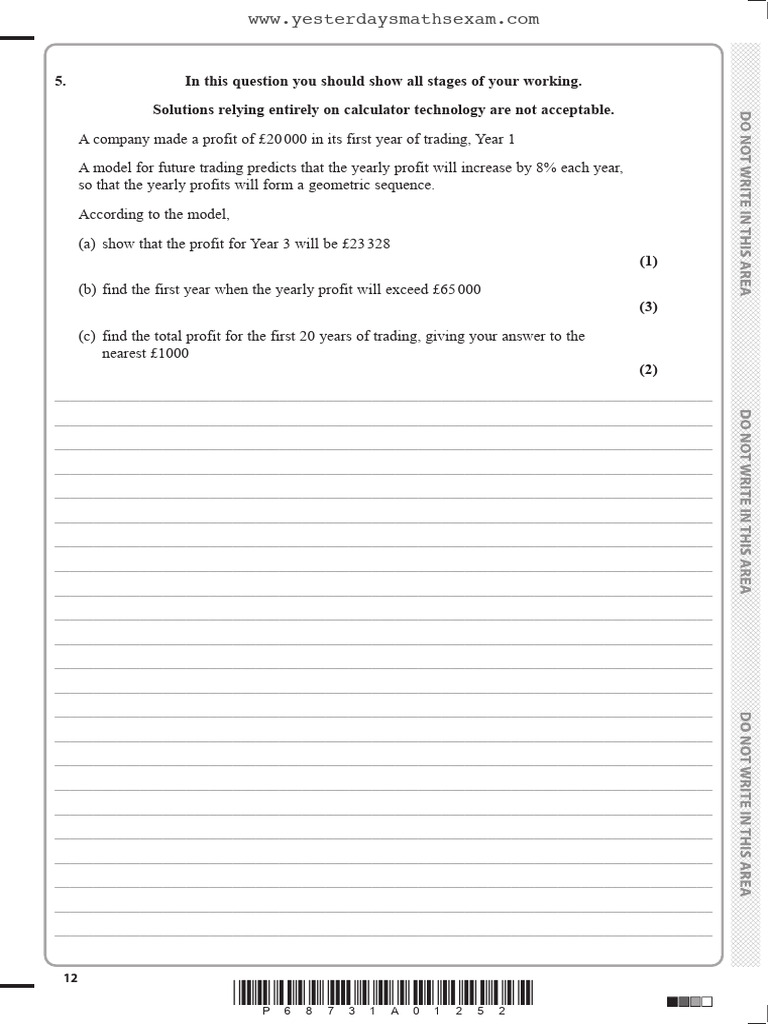 Sequences and Series Modelling | PDF | Speed | Barrel