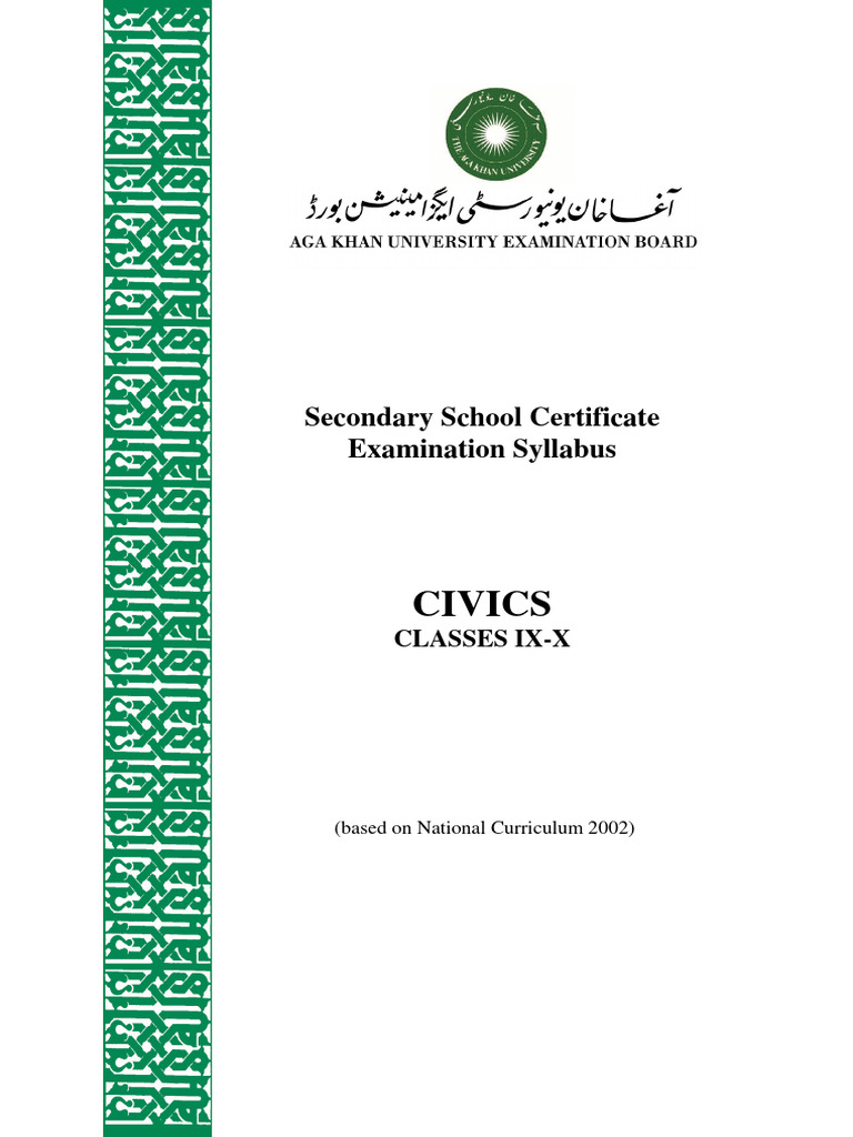 SSC Civics Sep2019 | PDF | Curriculum | Two Nation Theory