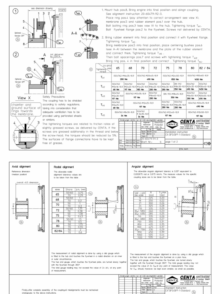 9 CENTA CX Installation 20-60479-91-3 (Bolts & Torque) | PDF | Screw ...