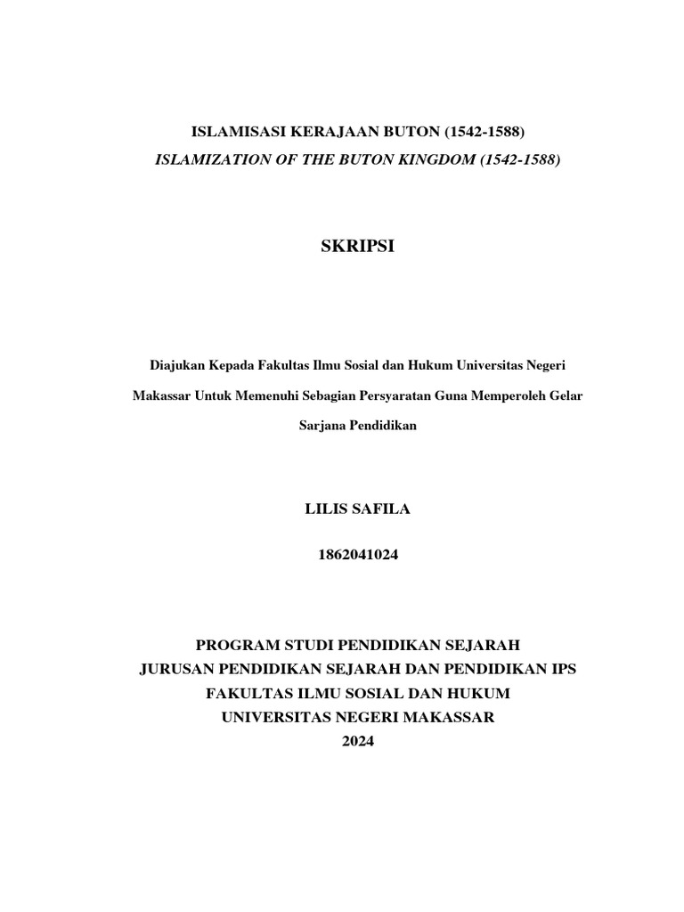 Nama Sultan Buton dan Islamisasi | PDF