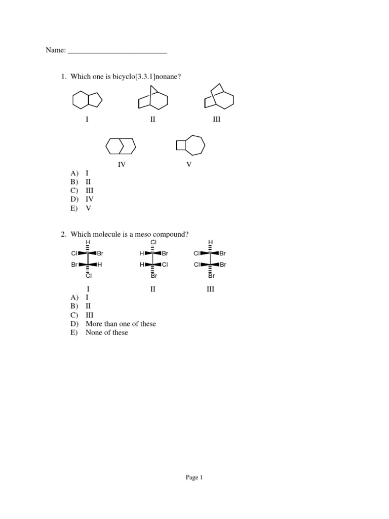 Analysis of Organic Chemistry Problems Involving Stereochemistry ...