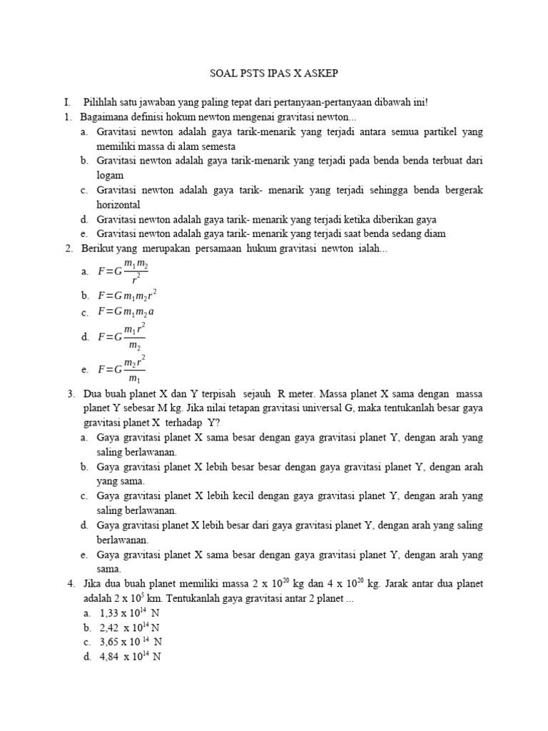 Soal Ipas Psat X Askep | PDF