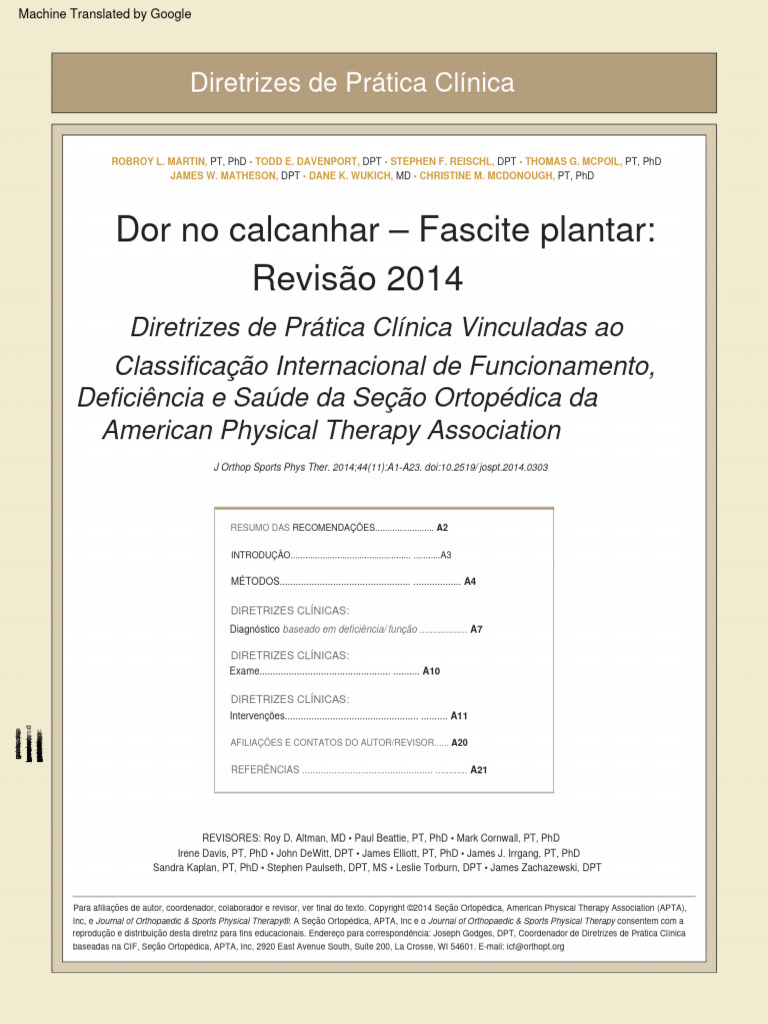 Jospt.2014 Guideline | PDF | Medicina Clínica
