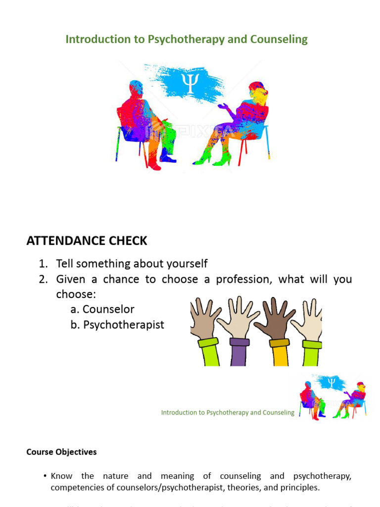1 Intro Pscyhotherapy and Counseling 10212023 | PDF | Psychotherapy ...