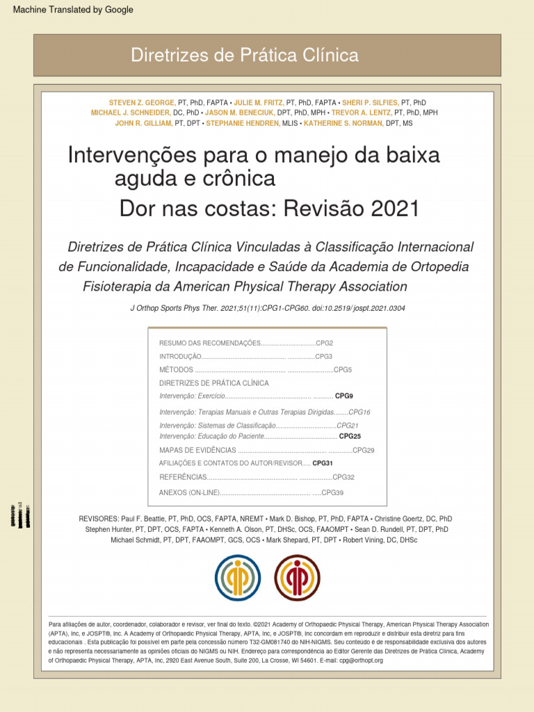 George Et Al 2021 Interventions For The Management of Acute and Chronic ...