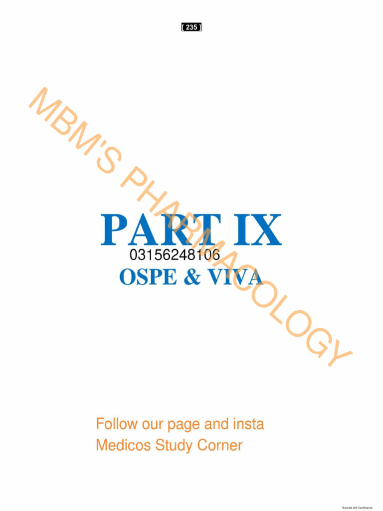 MBM'S Pharma Ospe | PDF