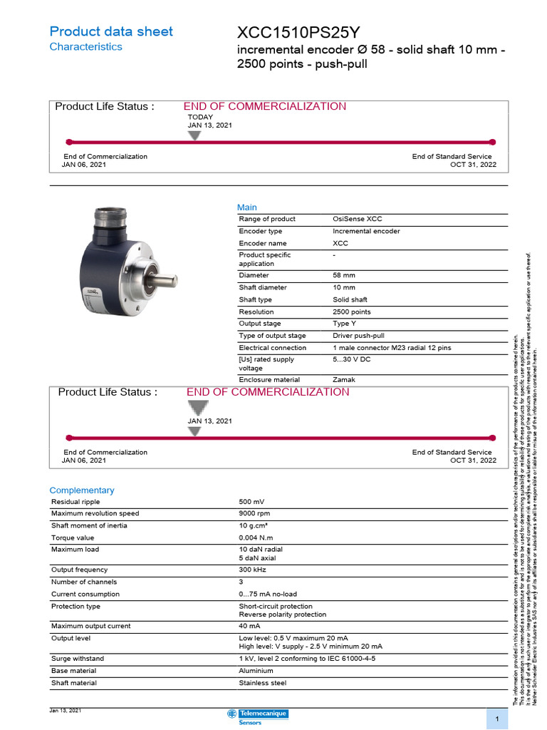 OsiSense XCC XCC1510PS25Y document-ENCODER | PDF | Electrical Connector ...