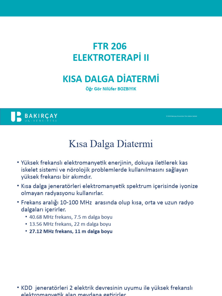Kisa Dalga Di̇atermi̇ | PDF