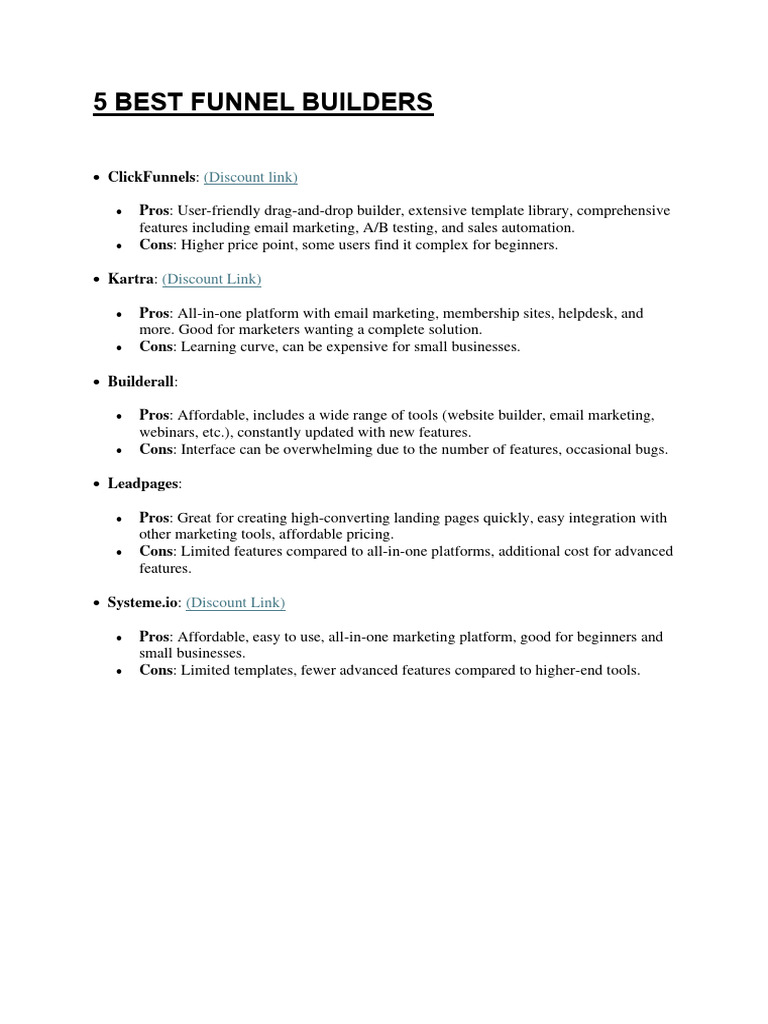 5 Best Funnel Builders | PDF