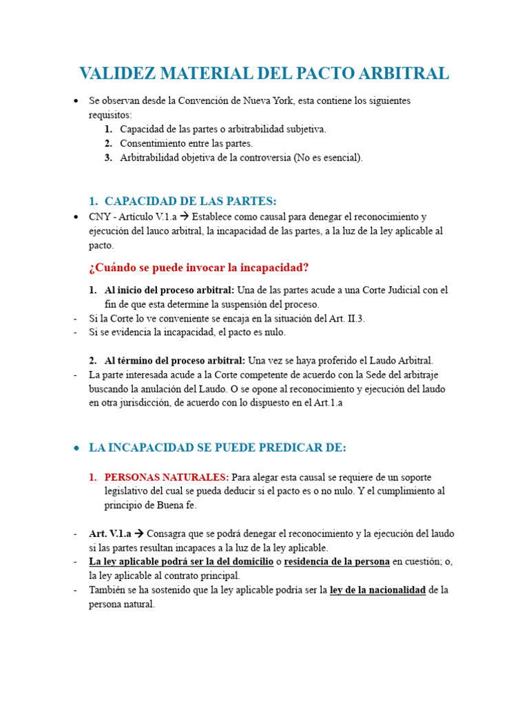 Validez Material Del Pacto Arbitral | PDF | Arbitraje | Jurisdicción