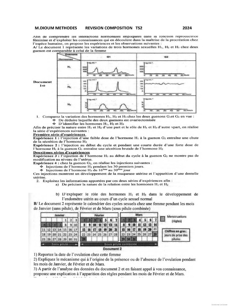 Revision Composition Dioum Methodes TS2 2024 (1) - 1 | PDF