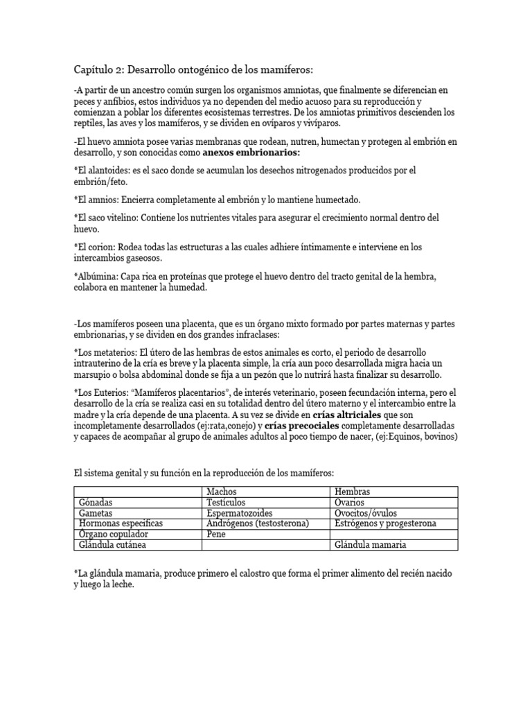 Capitulo 2 de Embrio | PDF | Placenta | Embrión