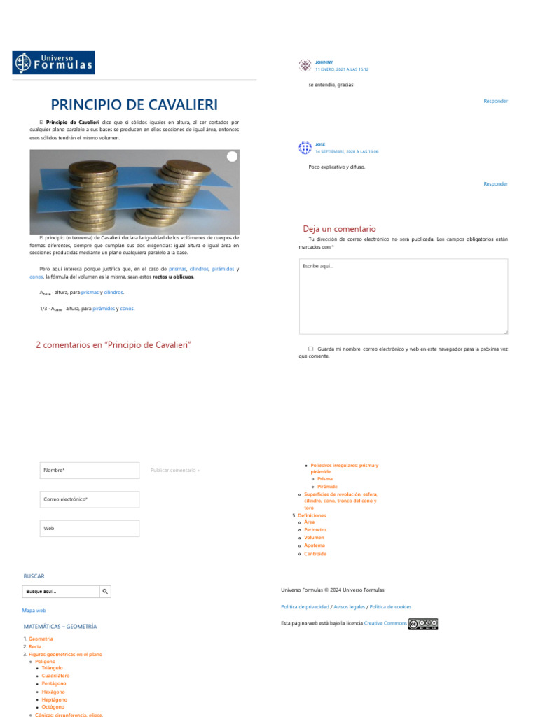 Principio de Cavalieri | PDF | Programación lineal | Geometría euclidiana