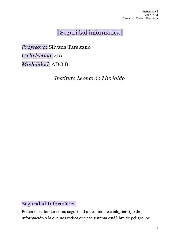 Fundamentos de Seguridad Informática | PDF | Seguridad | La seguridad informática