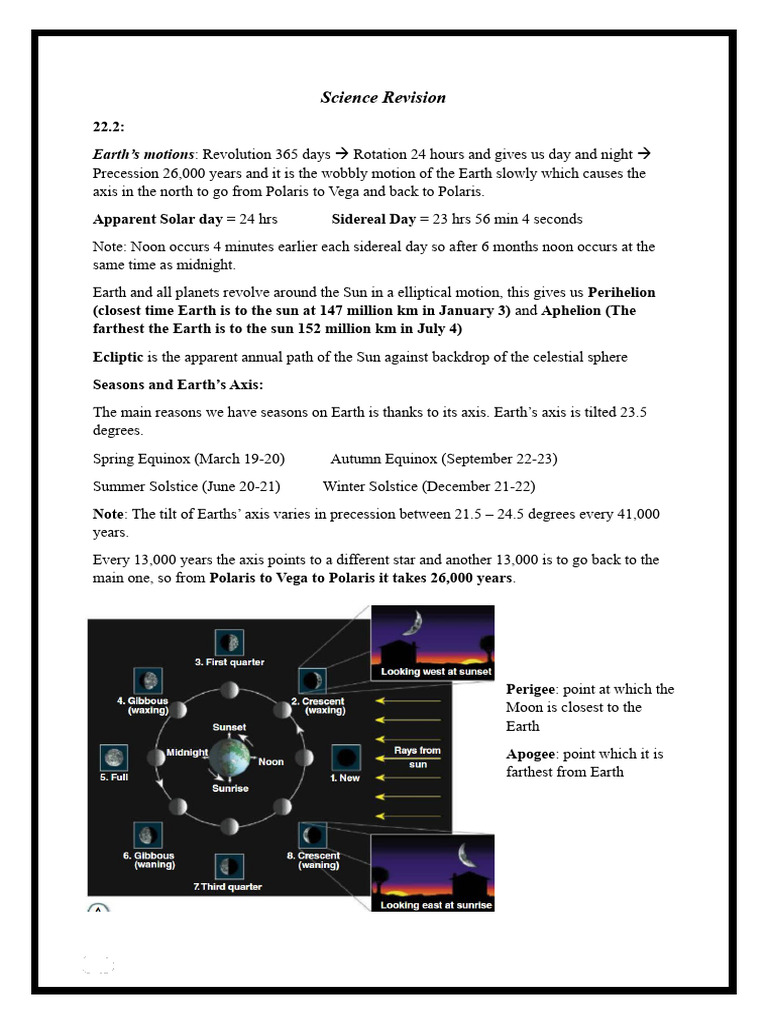 Science Revision | PDF | Apsis | Stars